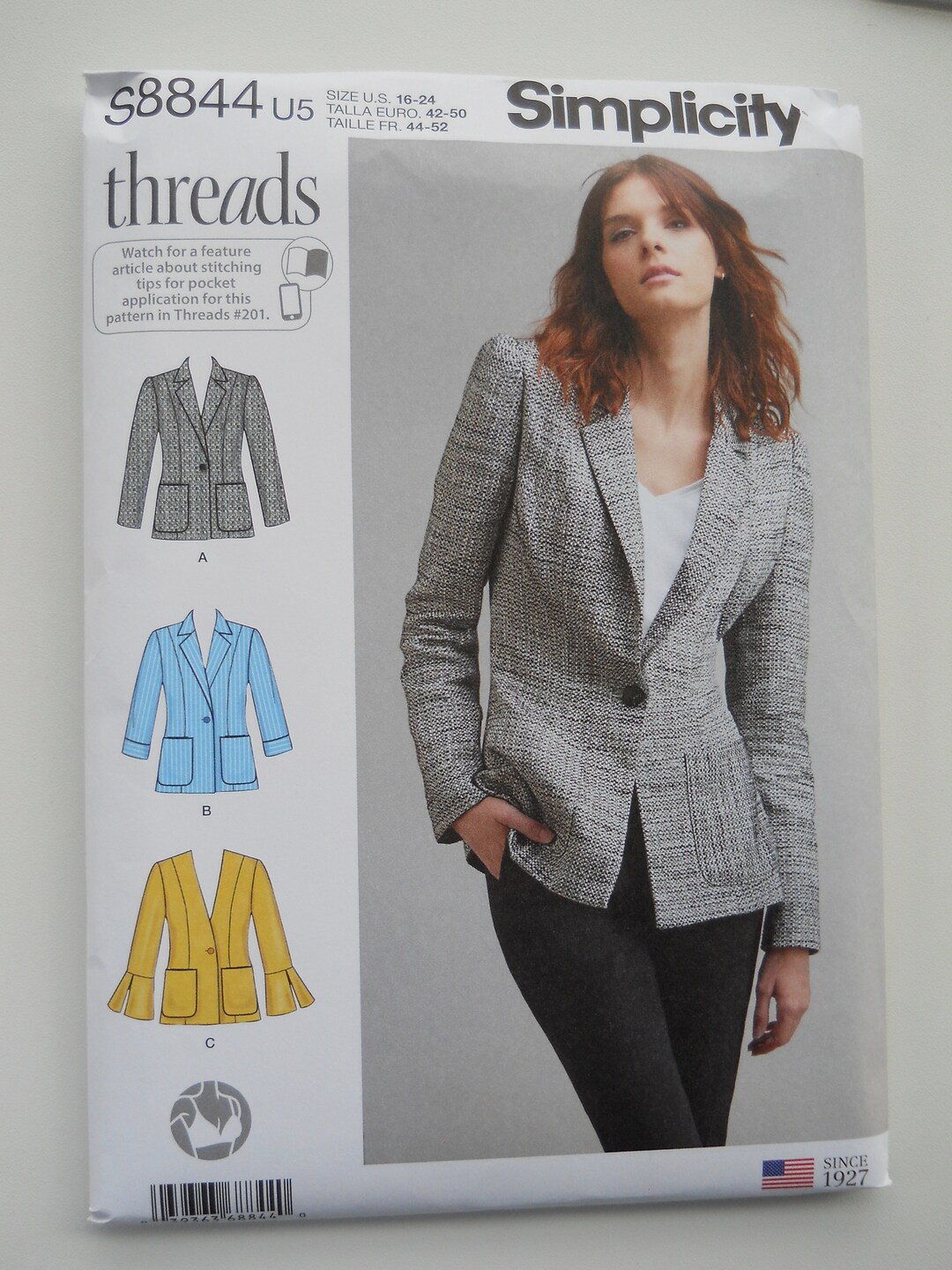 Threads Unlined Blazer, Cup Size Variations Simplicity S8844 H5 6-14 or ...