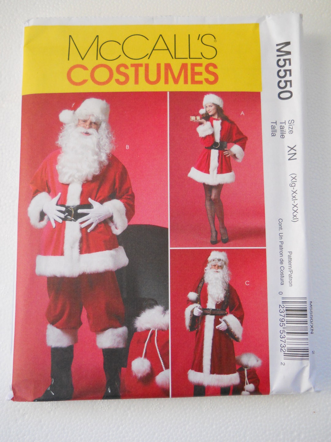 Victorian Traditional Sexy Santa Suits Mccall's M5550 XM (S-M-L) or XN ...