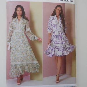 Modern Prairie Style Tiered Dress Vogue V2004 B5 (8-16) or Y5 (18-26 ...