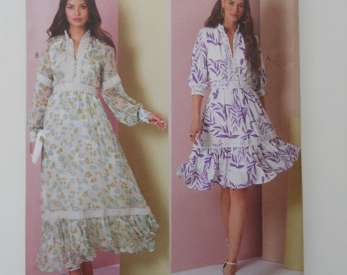 Modern Prairie Style Tiered Dress Vogue V2004 B5 (8-16) or Y5 (18-26 ...