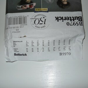 Historic Walking Dress Costume, Plus Option Butterick B5970 B5 8-16 or ...