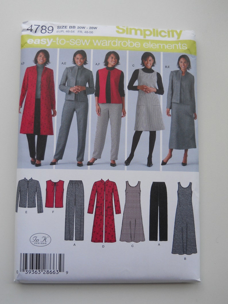 Easy Capsule Wardrobe Simplicity 4789 BB 20W-28W New Sewing - Etsy