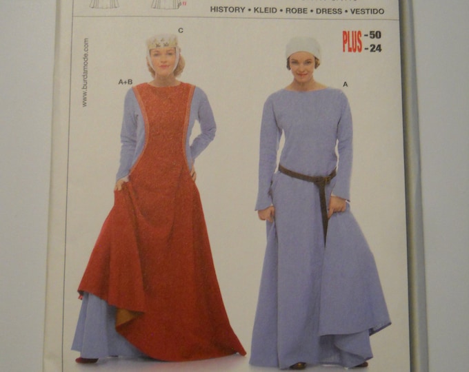 Semi-fitted Historic Gown Burda 7977 10-24 Plus Sewing Pattern for ...