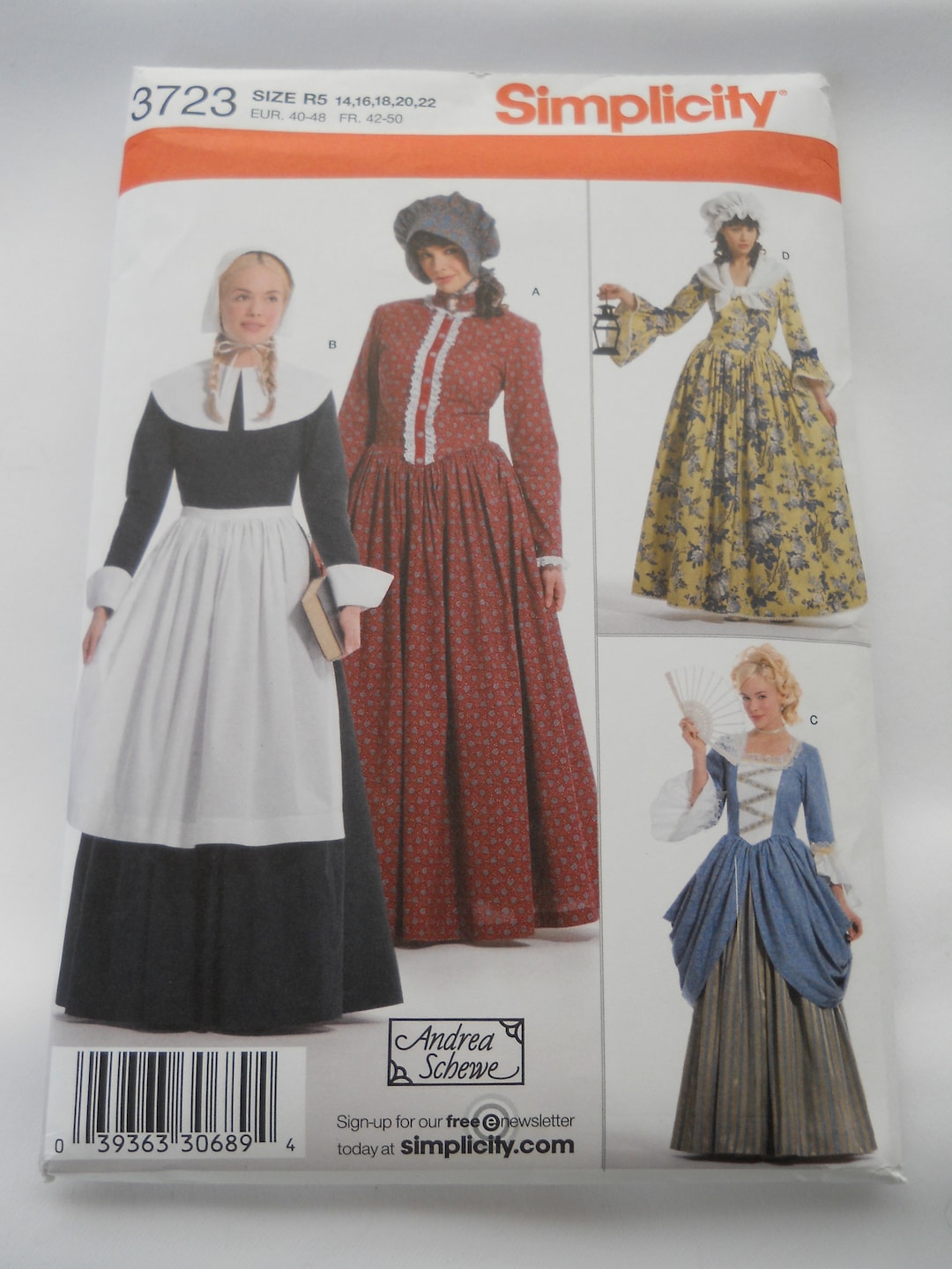 Misses Historic Costumes Simplicity 3723 HH (6-12) or R5 (14-22) Sewing ...