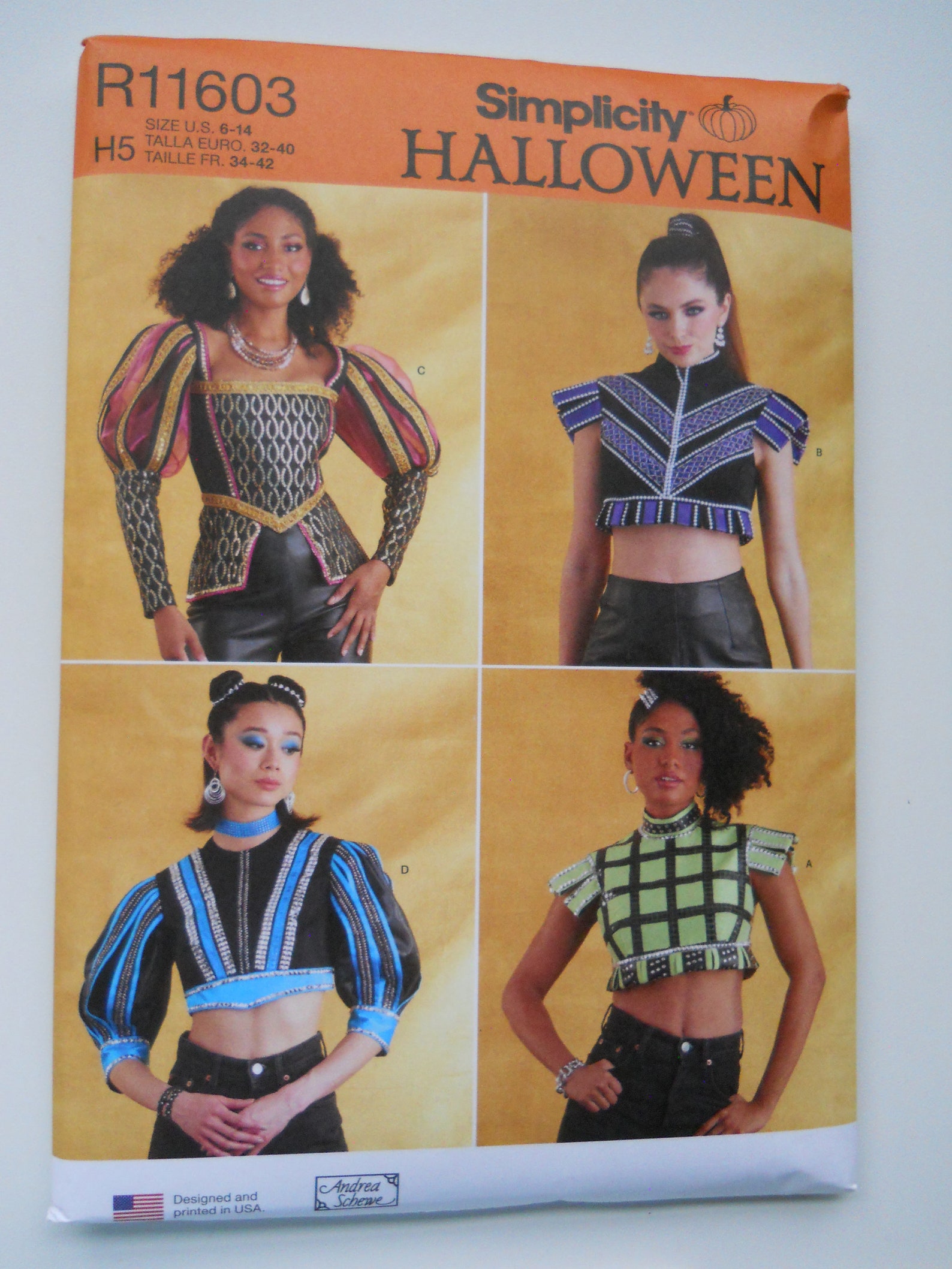 2022 Andrea Schewe Costume Tops Simplicity R11603 S9627 H5 (6-14) OR R5 ...