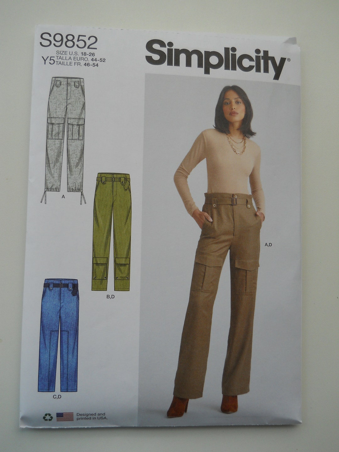 Updated Cargo Trouser Simplicity S9852 K5 (8-16) and Y5 (18-26) New ...