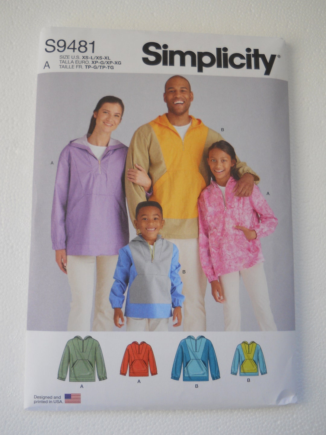2022 Unisex Family Wind Jackets Simplicity S9481 Sewing Pattern for ...