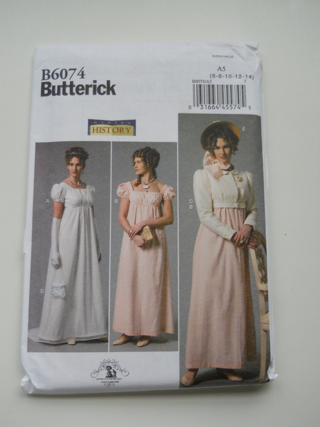 Nancy Farris Thee Regency Era Costume Butterick B6074 A5 - Etsy