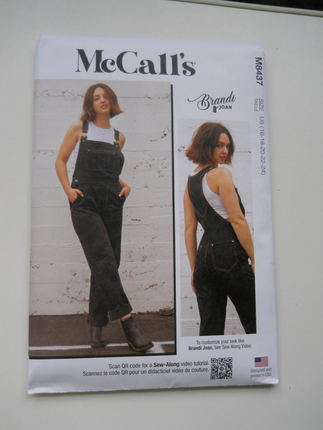 Brandi Joan Racer Back Overalls Mccall's M8437 H5 (6-14) or U5 (16-24 ...