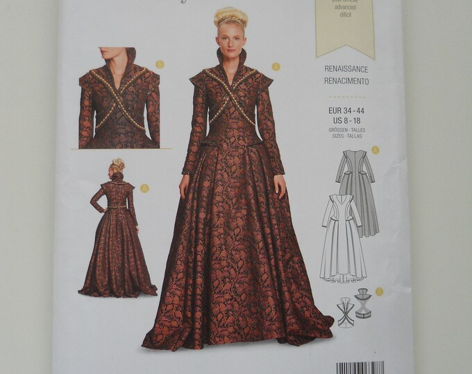 Elegant Royal Renaissance Gown Burda 6398 (8-18) New Sewing Pattern for ...