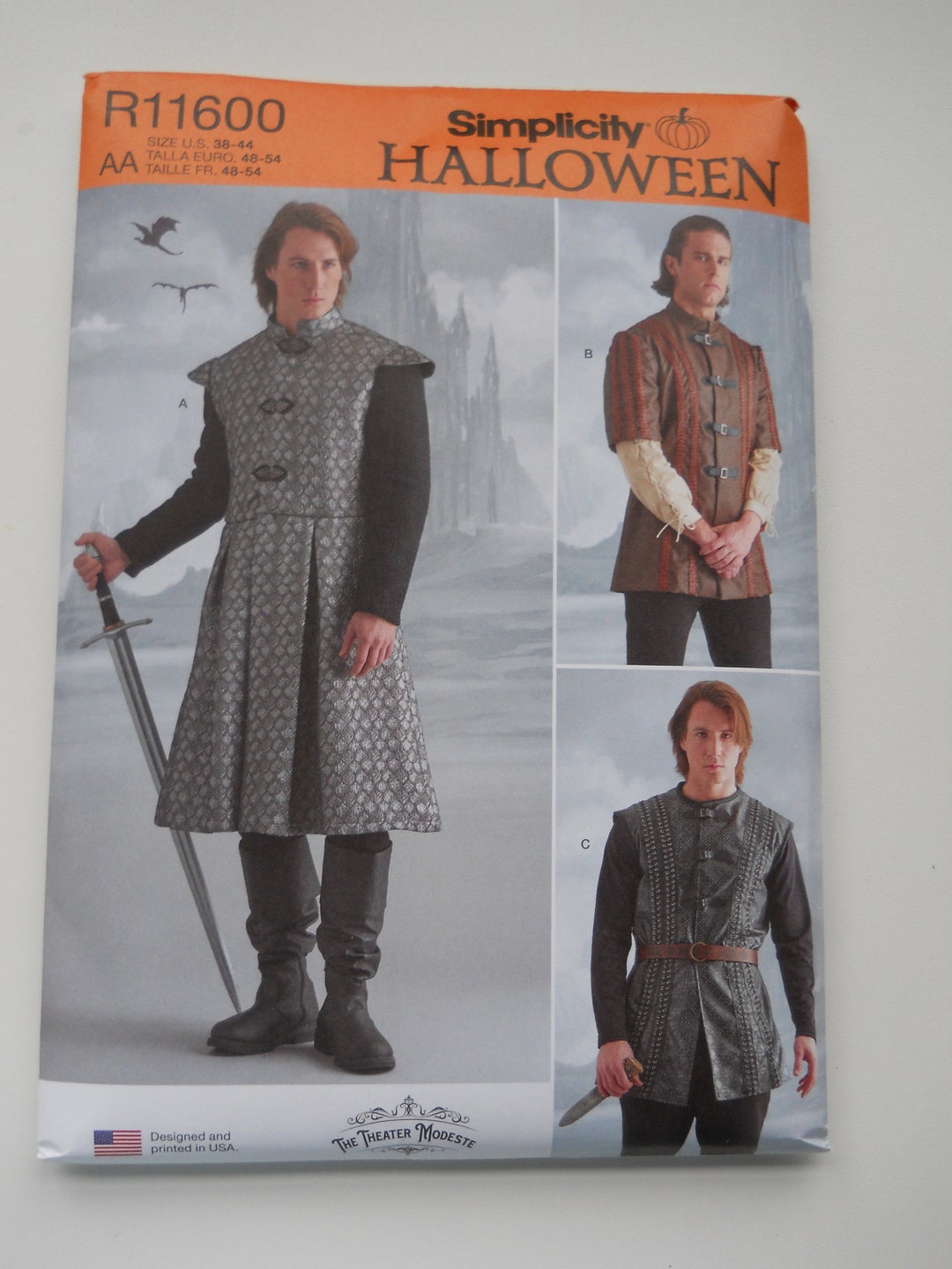 2022 Teen & Men's Renaissance Costume Simplicity R11600 S9593 AA (38-44 ...