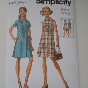 Re-print 1960's Double Breasted Dress Simplicity S9466 H5 (6-14) or U5 ...