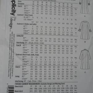 2022 Men's Long Costume Coat Simplicity S9630 R11602 AA (34-42) or BB ...