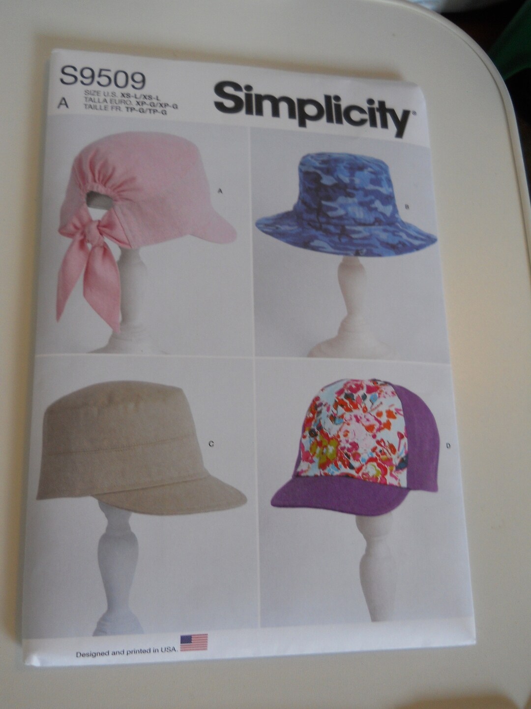 2022 Caps and Hats Simplicity S9509 A (XS-S-M-L) New Sewing Pattern for ...