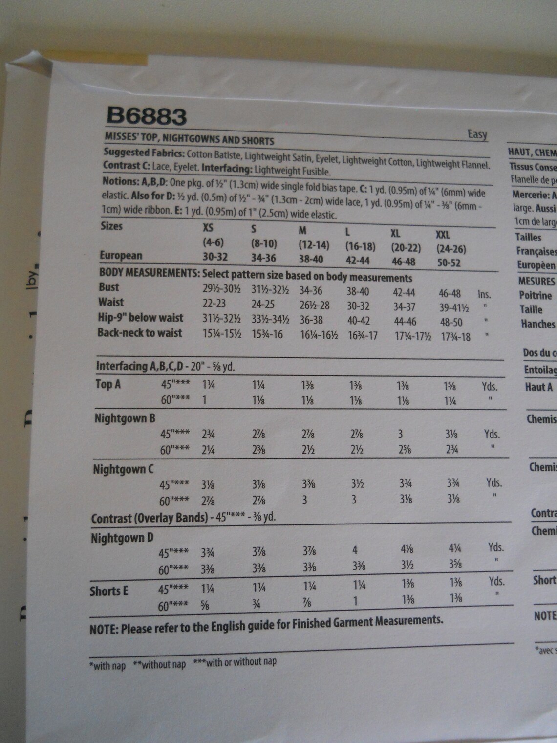 2022 Easy Peasant Pajamas Butterick B6883 Y XS-S-M or Plus - Etsy