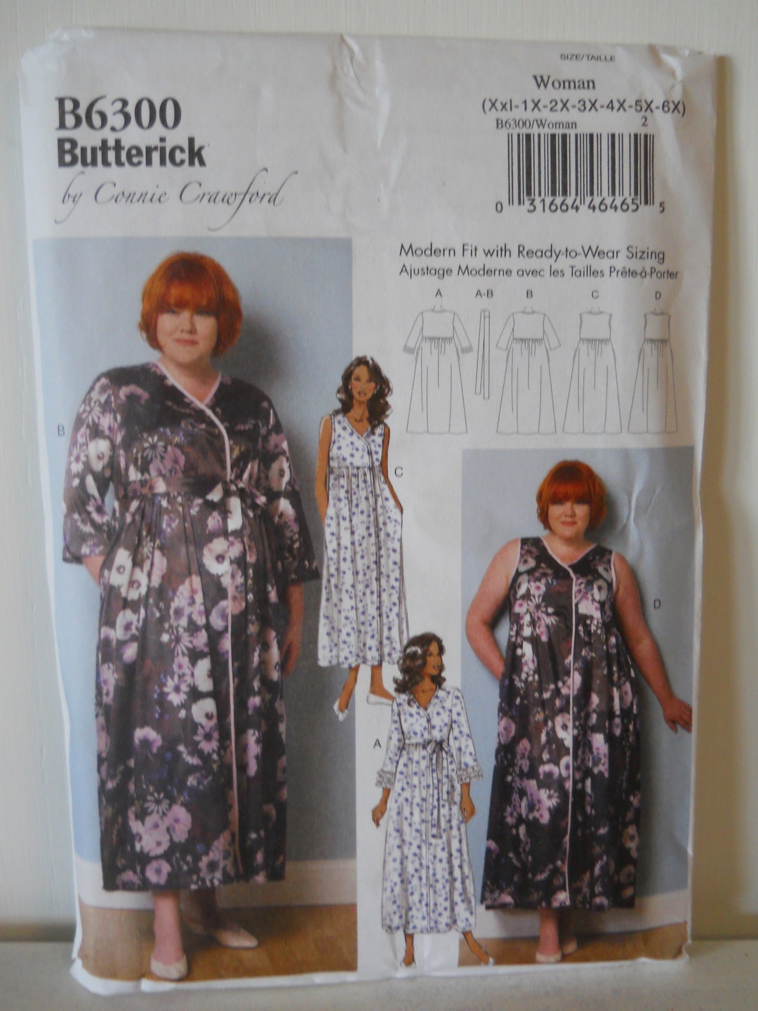 Connie Crawford Nightgown & Bathrobe Butterick B6300 Miss (xsm-xlg) New ...