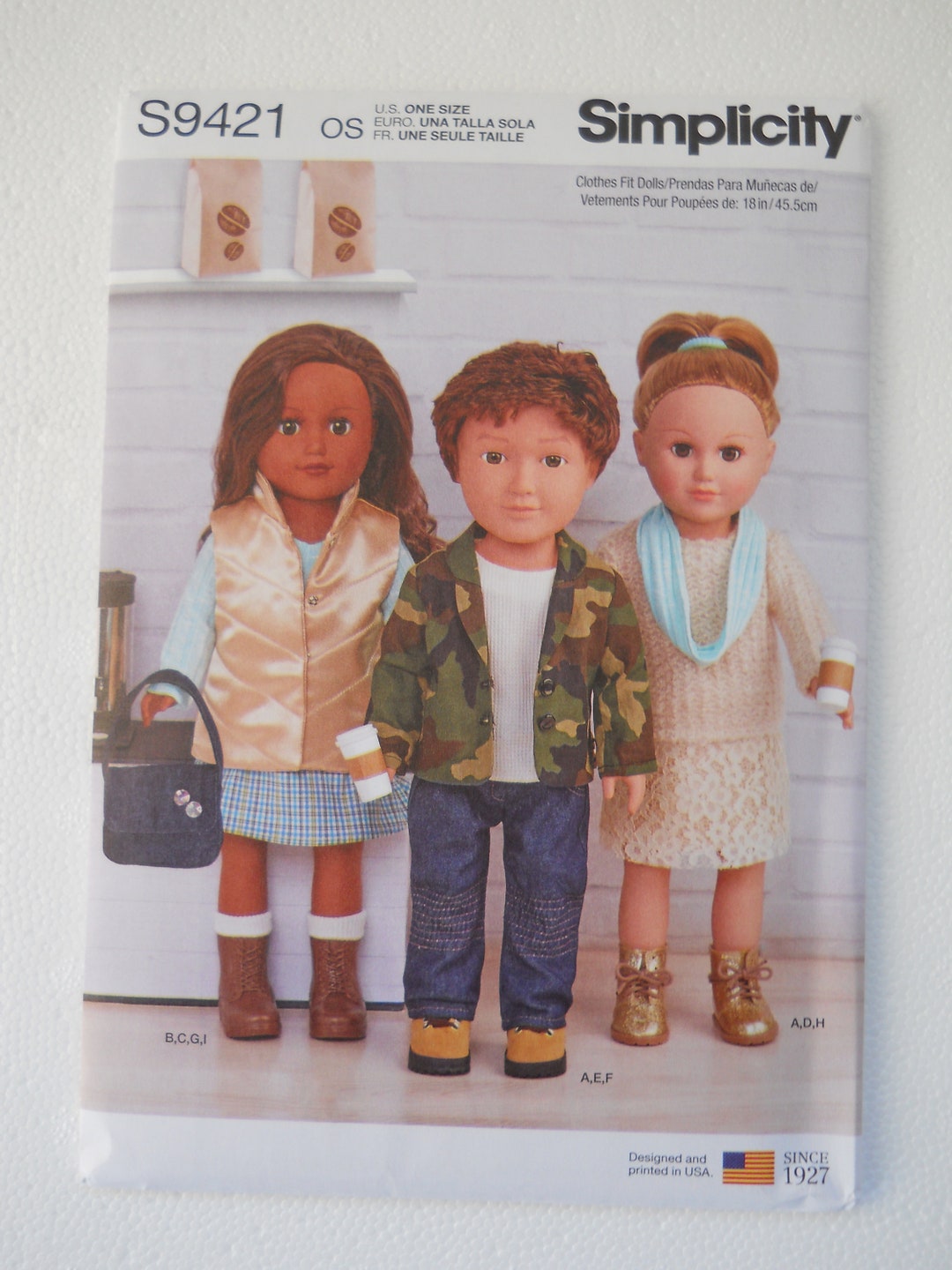 Modern 18 Inch Doll Clothes Wardrobe Simplicity S9421 Sewing Pattern ...
