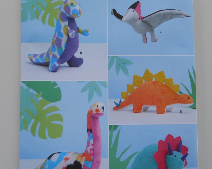 Easy Dinosaur Plushies Simplicity S9585 New Sewing Pattern for T Rex ...