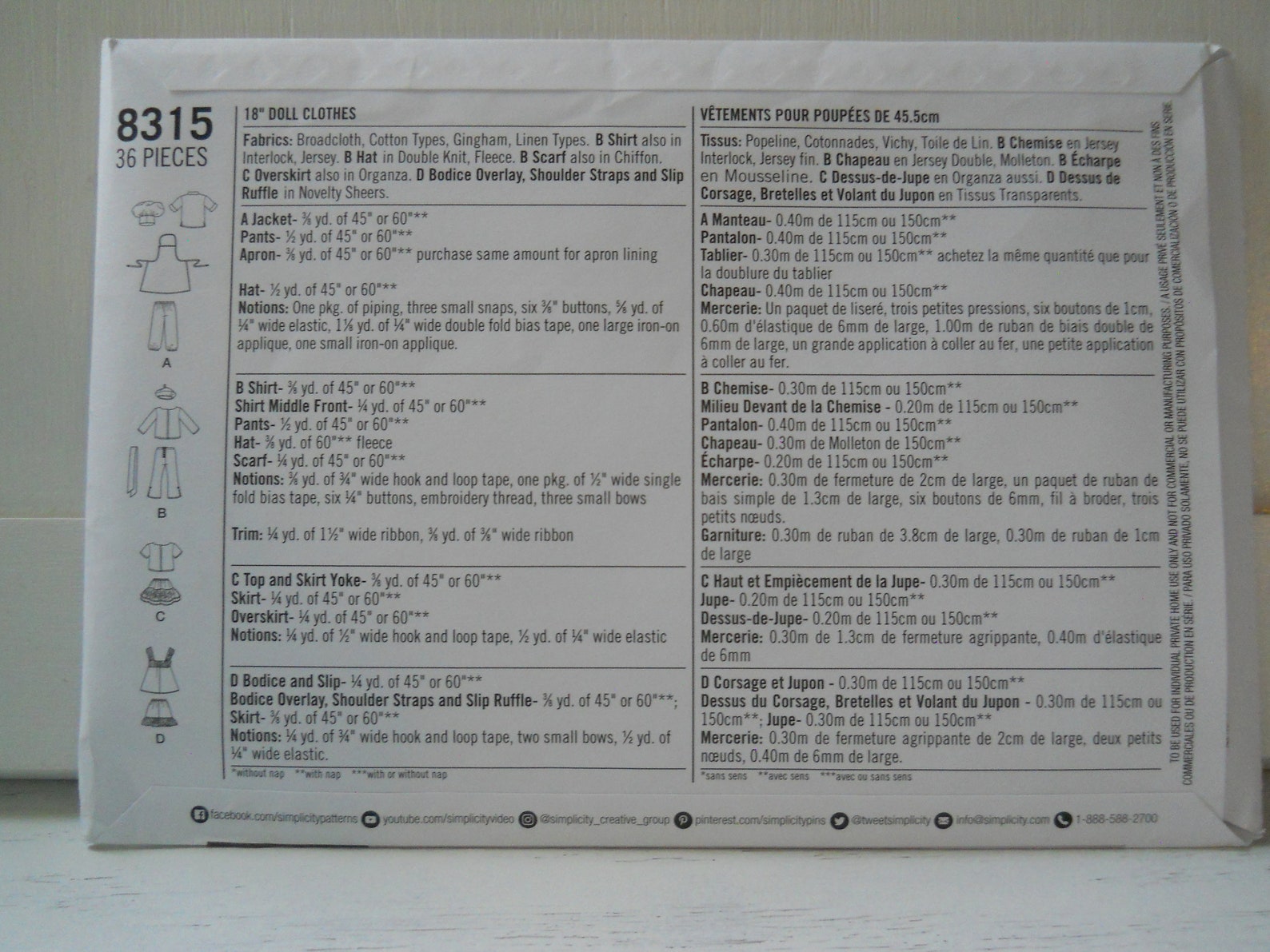 Baker Artist Career 18 Doll Clothes Simplicity 8315 - Etsy