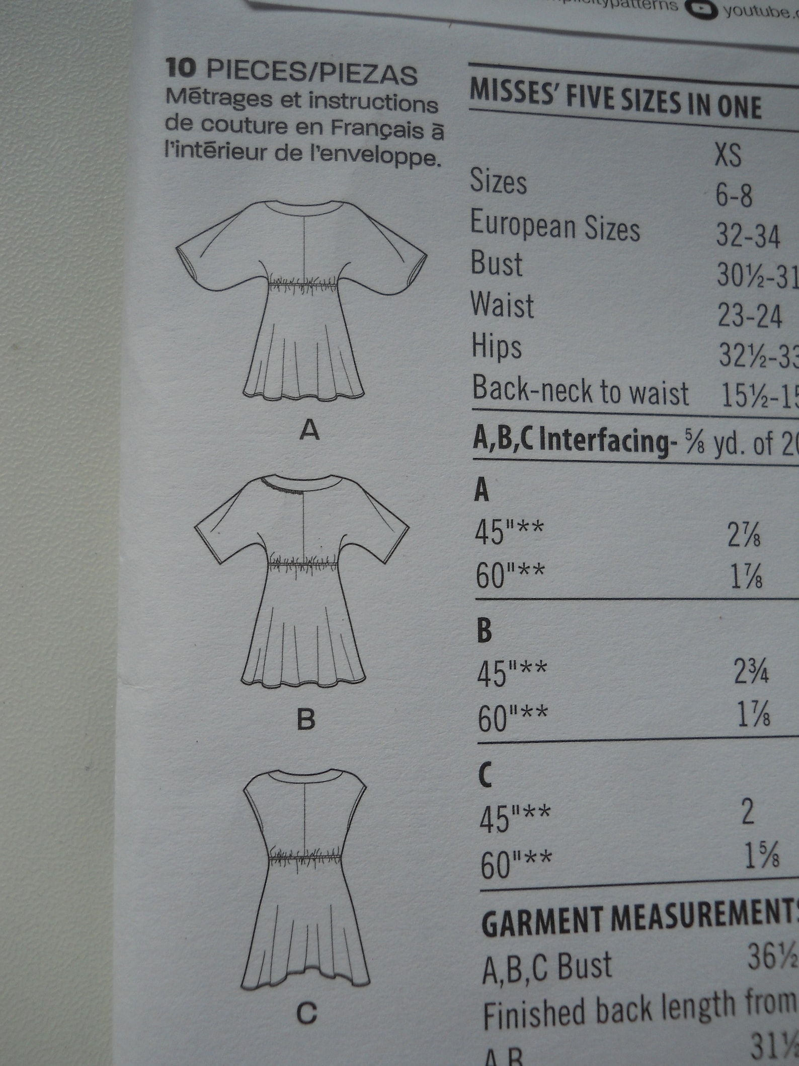 Empire Waist Flowy Tunic Top Newlook 6575 A (XS-XL) New Sewing Pattern ...