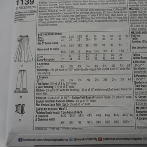Authentic Civil War Undergarments Simplicity 1139 HH (6-12) or RR (14 ...