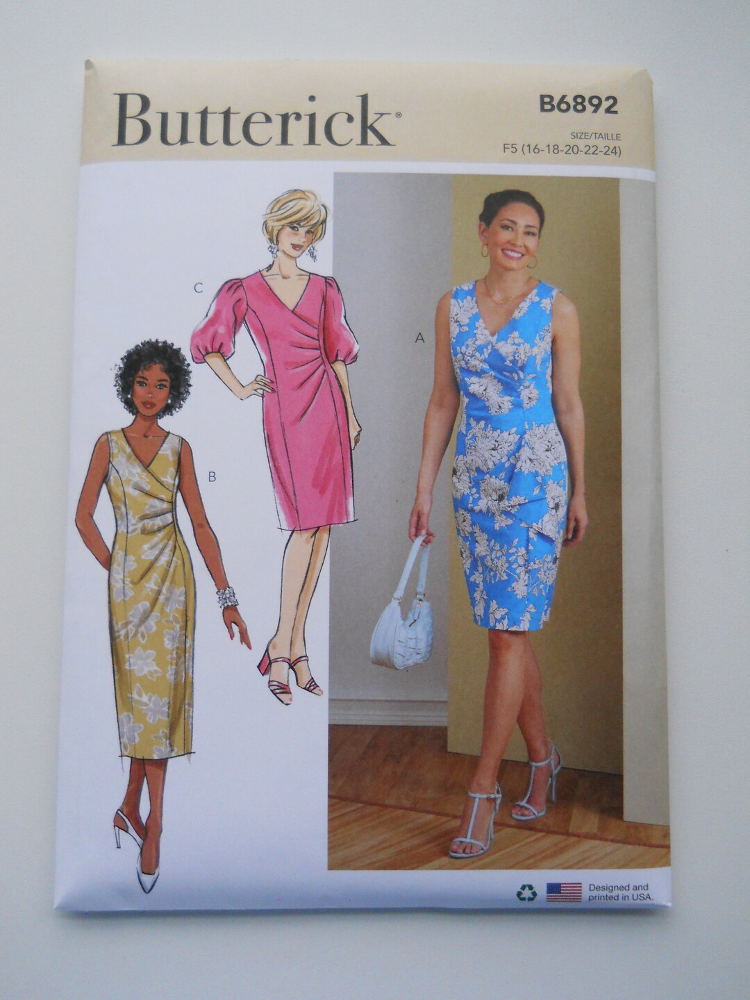 Easy, Lined Princess Seam Dress Butterick B6892 A5 (6-14) or F5 (16-24 ...