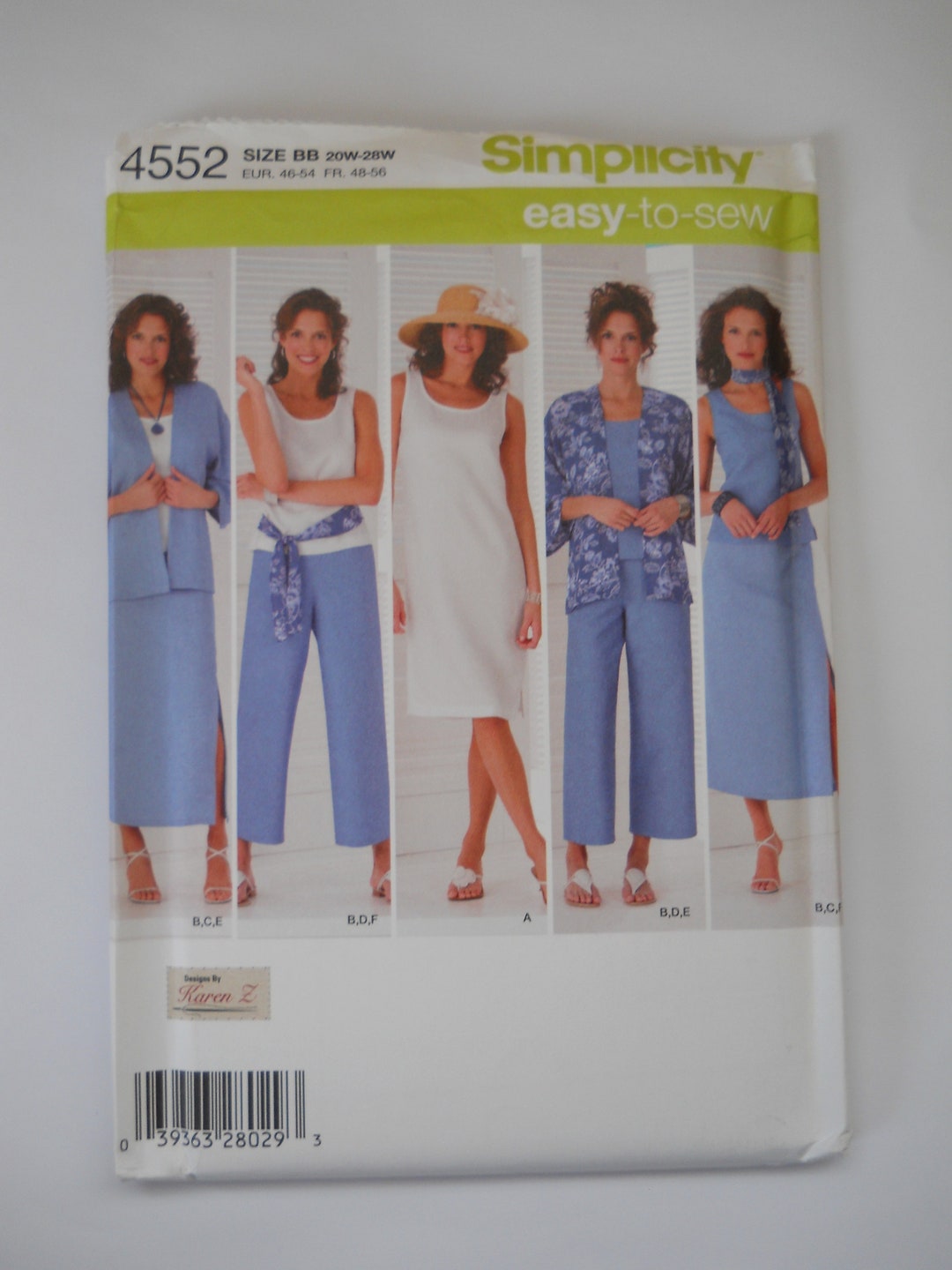 Capsule Wardrobe Plus Sizing Simplicity 4552 AA (10, 12, 14, 16, 18) OR ...
