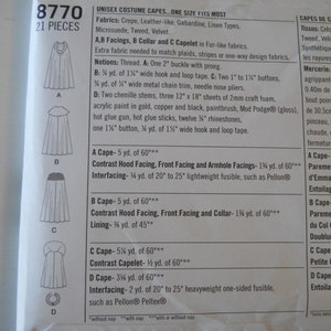 Unisex Hooded Cape One Size Simplicity 8770 New Sewing Pattern for an ...