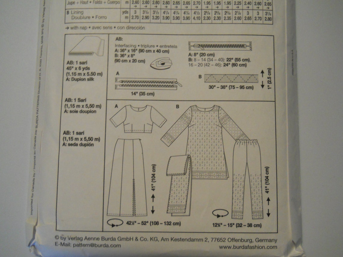 Indian Burda 7701 US 8 to 20 Sewing Pattern for Fitted - Etsy