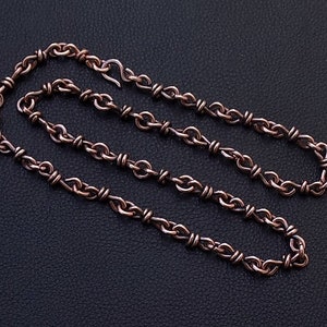 Men Chain Links Necklace, Pure Copper Handcrafted Antiqued Chain Links ...