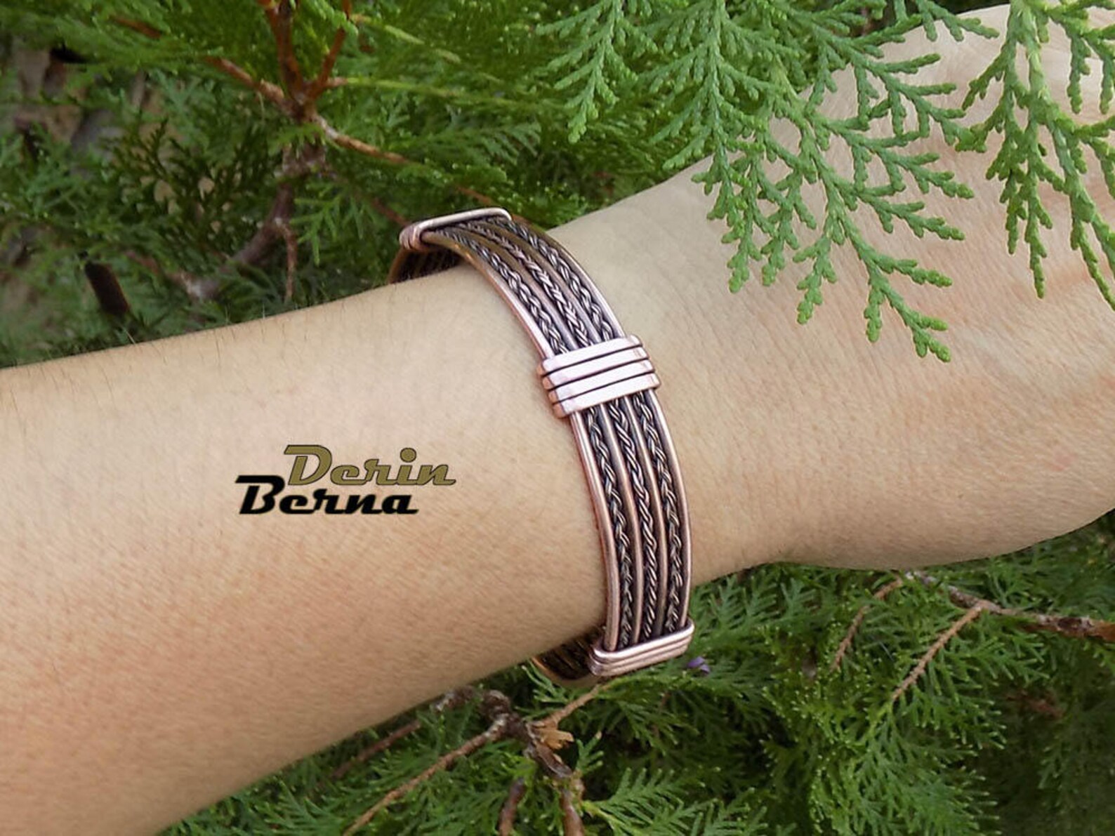 Braided Wire Wrapped Pure Copper Antiqued Look Oxidized Wide - Etsy