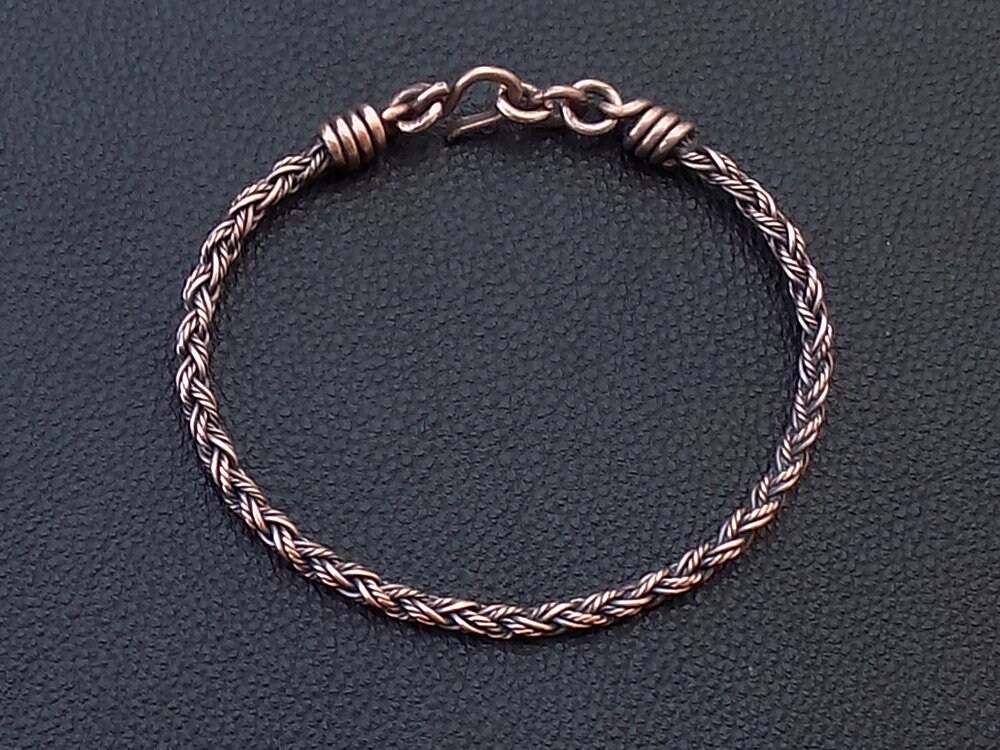 Twisted Braided Copper Men Cuff Bracelet Wire Wrapped Casual | Etsy