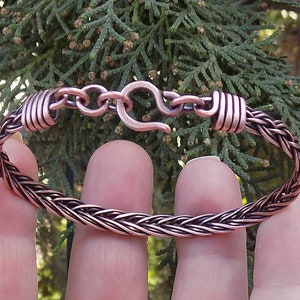 Cuff Copper Men Bracelet ,braided Sport Bracelet With Wire Wrapped End ...