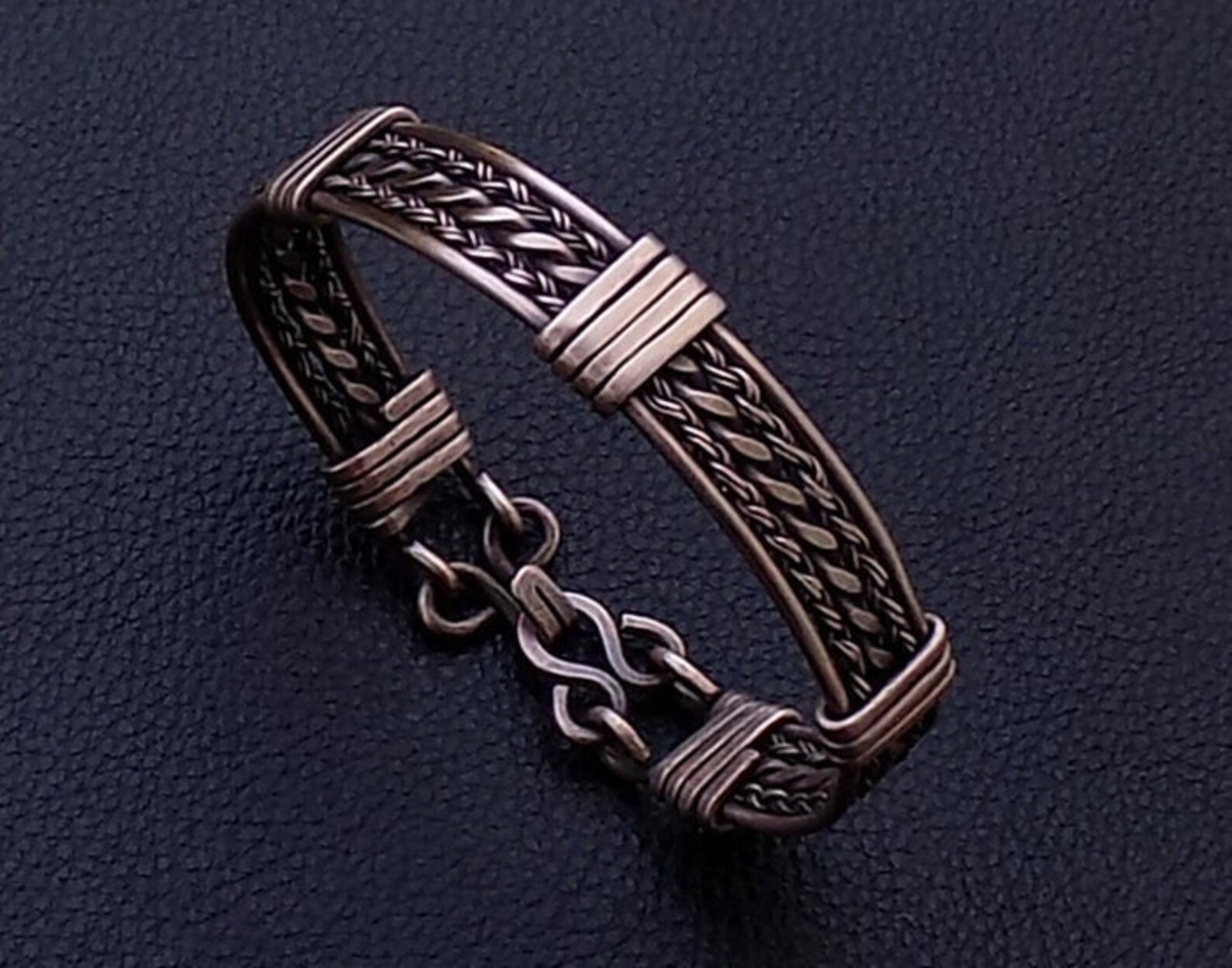 Pure Copper Cuff Men Bracelet Braided Wire Wrapped Copper - Etsy UK