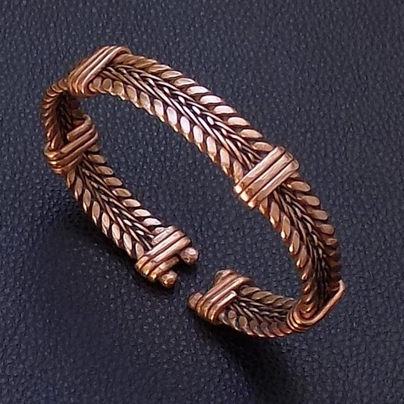 Copper Braided Wristband - Etsy UK