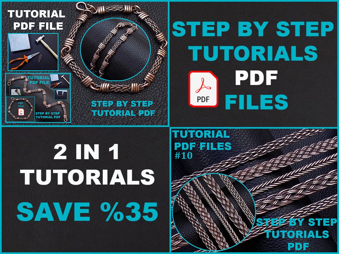 PDF Files Instant Download 5 Braiding Techniques+braided Wire Wrapped Chain Links Bracelet ...