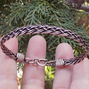 Cuff Copper Men Bracelet ,braided Sport Bracelet With Wire Wrapped End ...
