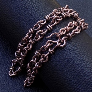 Men Chain Links Necklace, Pure Copper Handcrafted Antiqued Chain Links ...