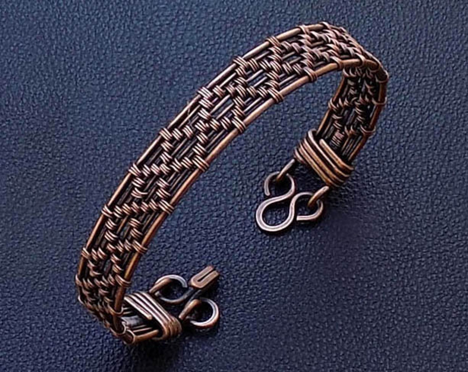 Wire Wrapped Pure Copper Men Cuff Bracelet Unisex Wristband - Etsy
