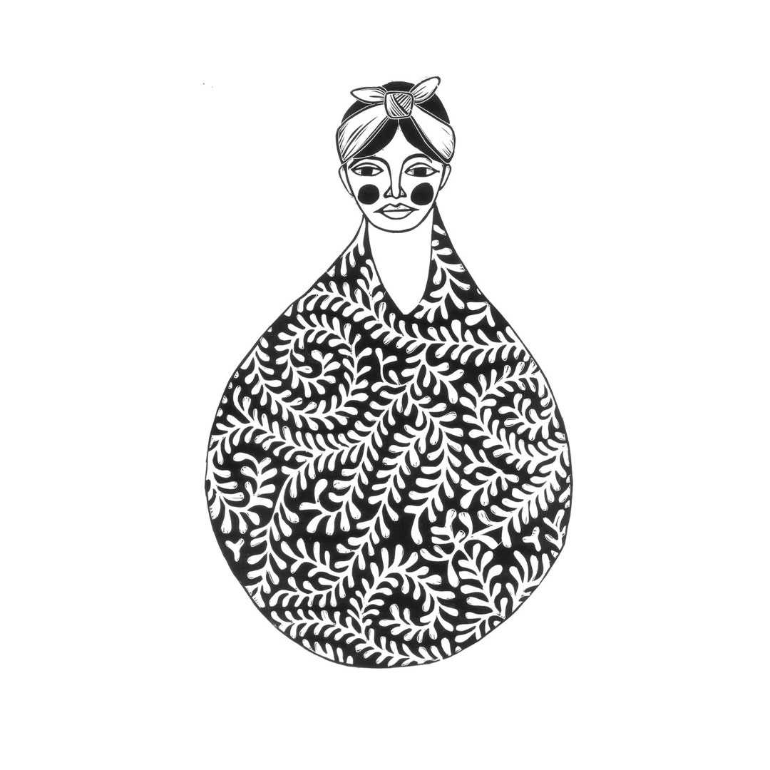 Gracie - Lino Print Original Handmade Relief Print Printmaking Made in ...