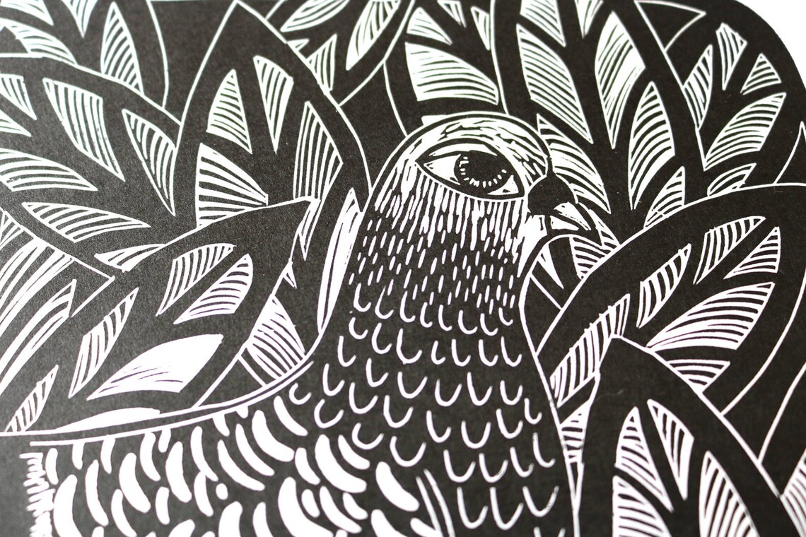 Pigeon Original Lino Artwork, Lino Print, Handmade, Limited Edition ...