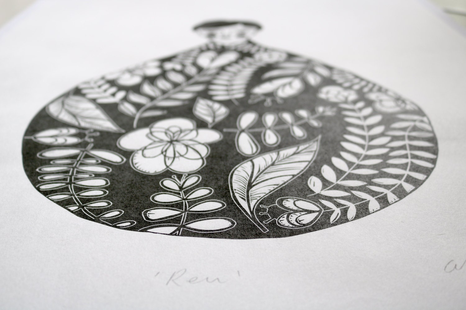 Ren Lino Print Original Handmade Relief Print Printmaking Made in ...