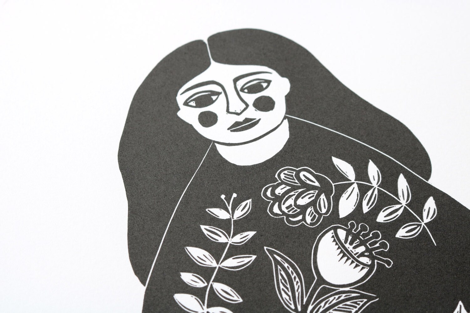 Lady II Original Handmade Lino Print Artwork Handmade - Etsy Australia