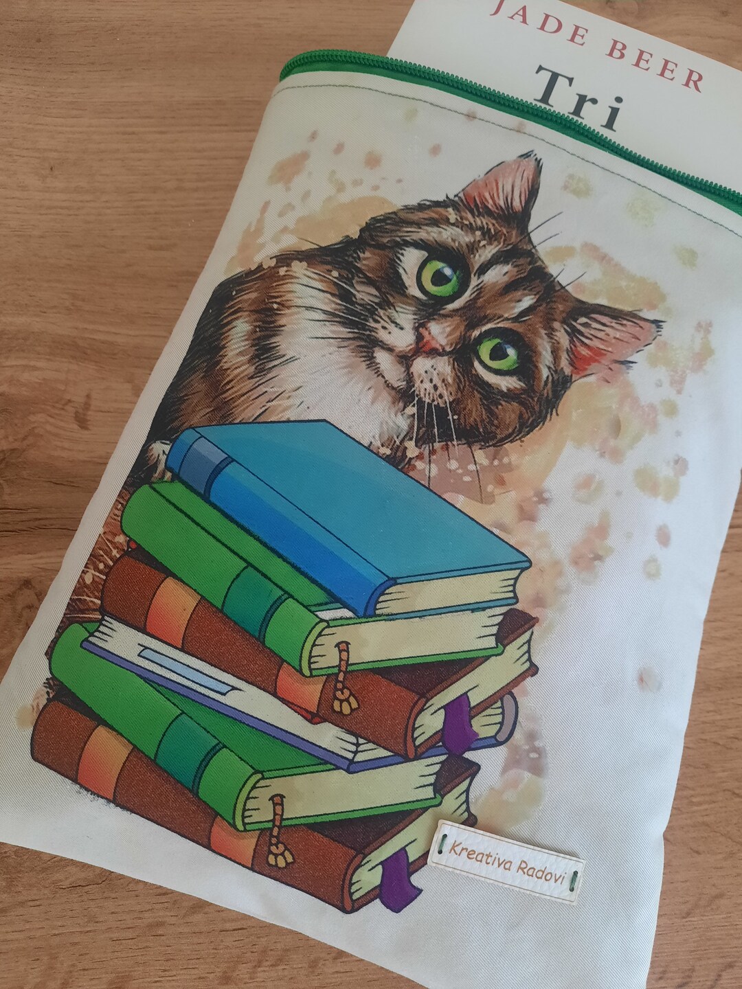 Book Sleeve, Cat Book Sleeve, Book Cover With Cute Cat, Book Sleeve ...