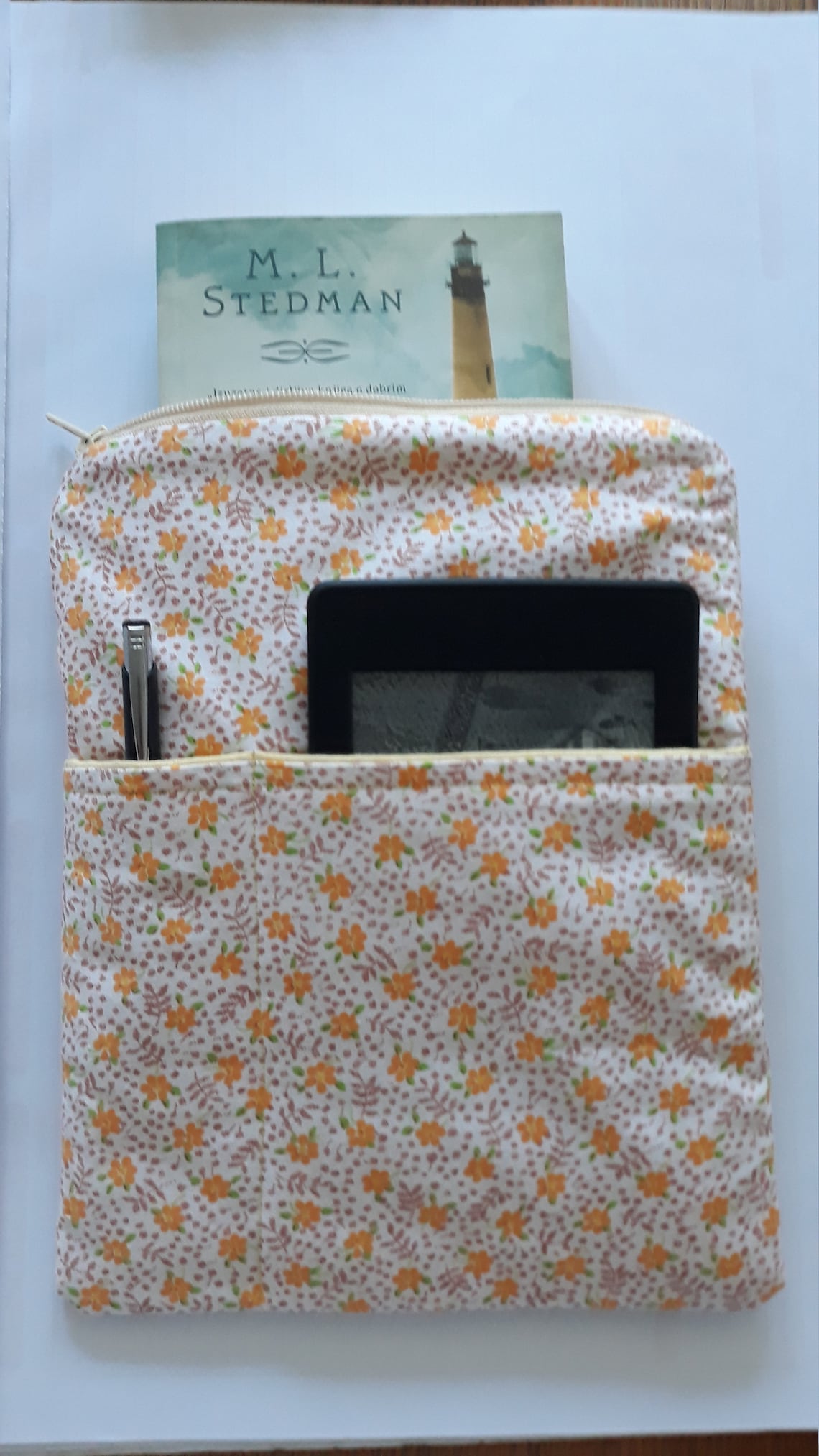 Book Sleeve, Booksleeve With Pocket, Book Bag, Book Protector, Fabric ...