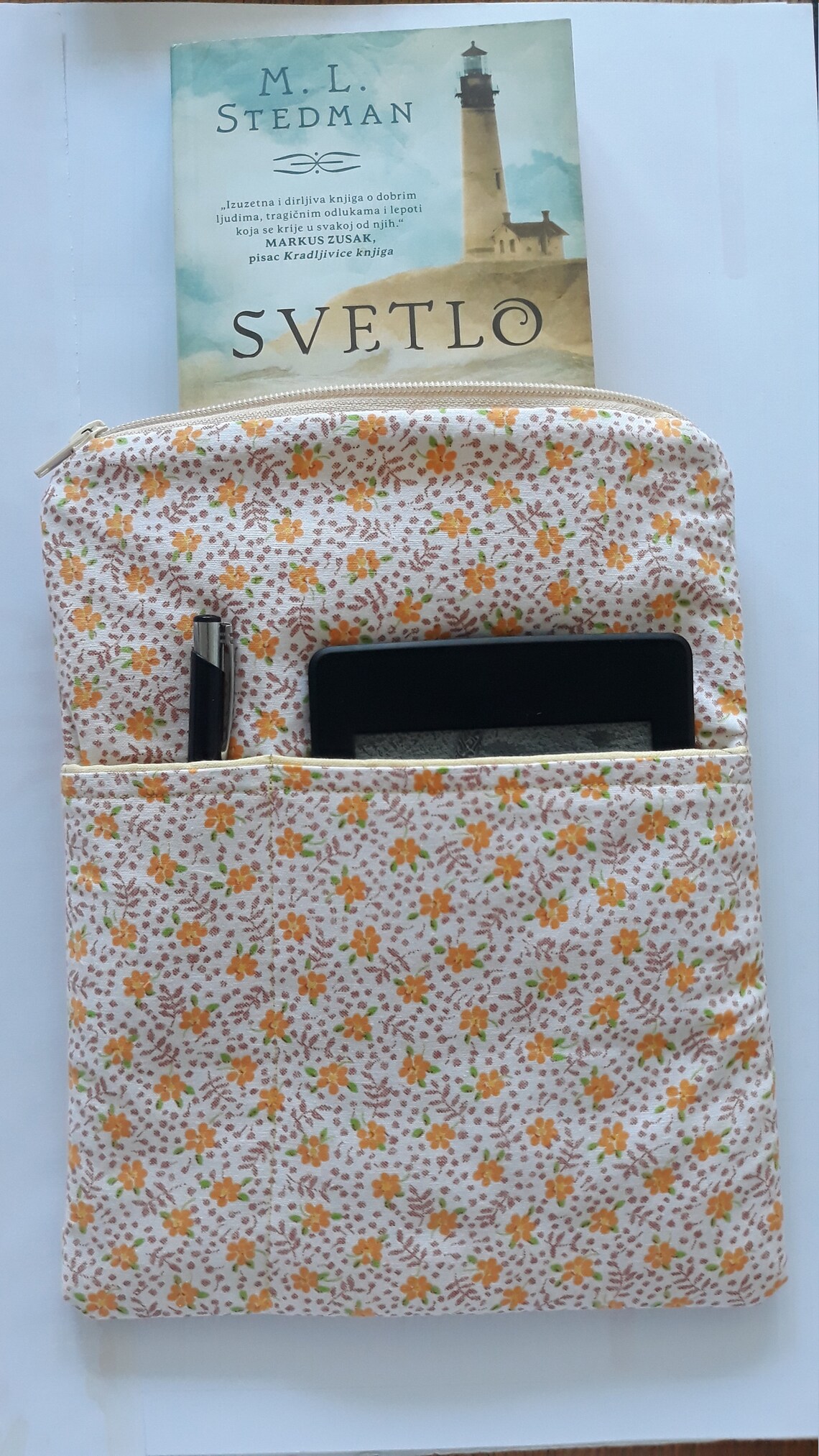 Book Sleeve, Booksleeve With Pocket, Book Bag, Book Protector, Fabric ...