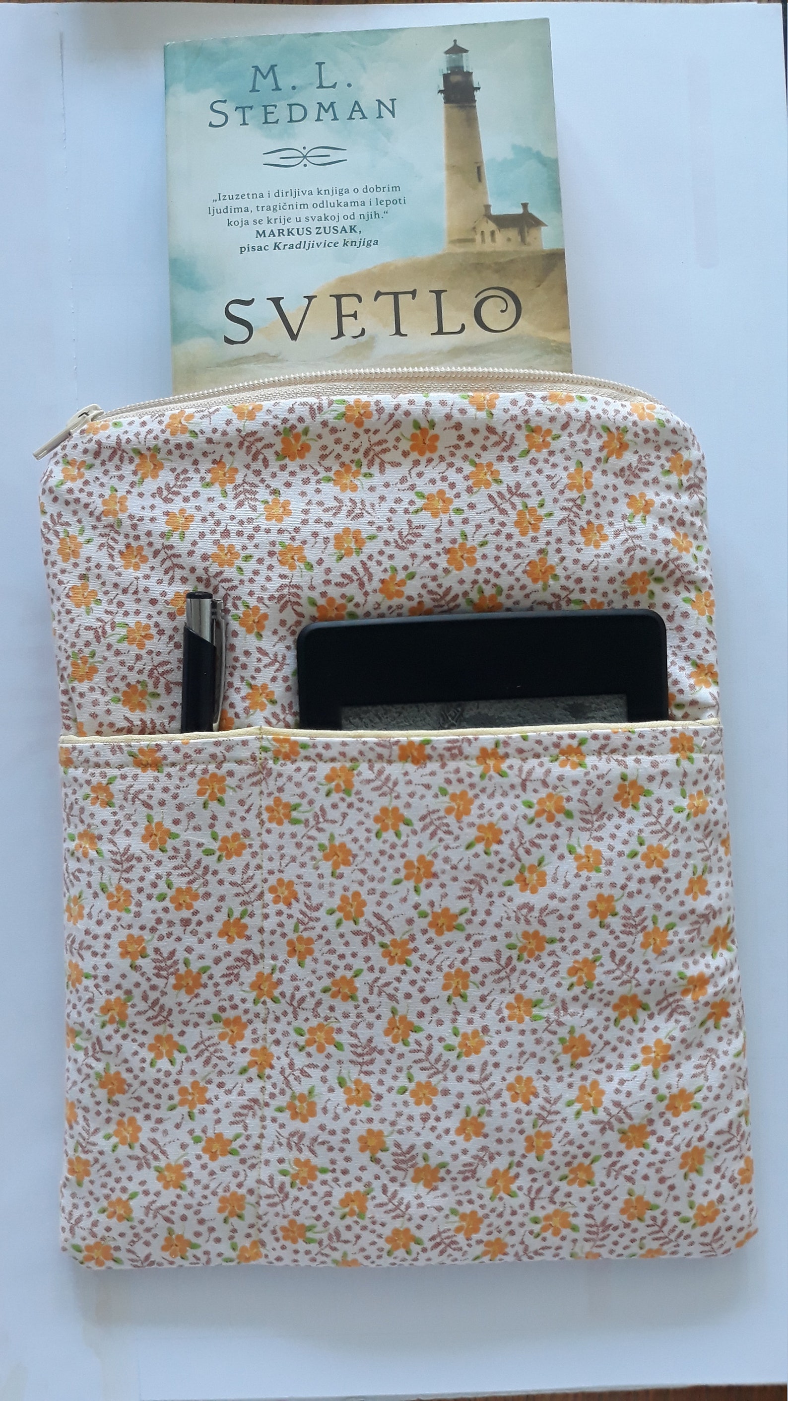 Book Sleeve, Booksleeve With Pocket, Book Bag, Book Protector, Fabric ...
