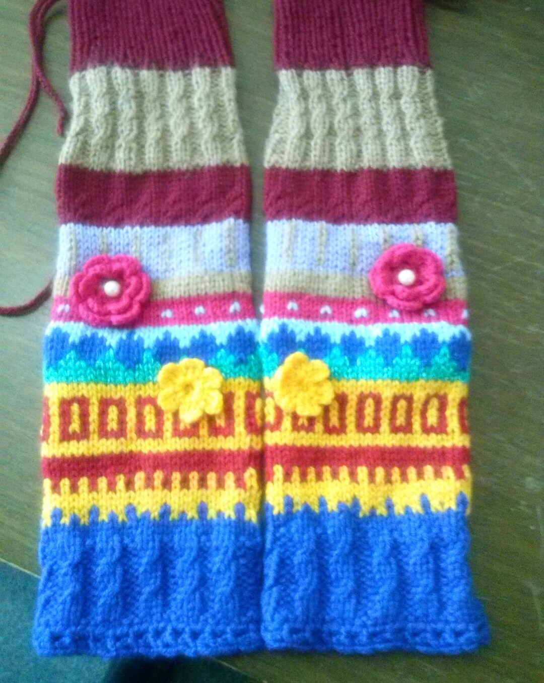 Custom Order Colorful Rainbow Flower Bohemian Leg Warmers,new Brand ...