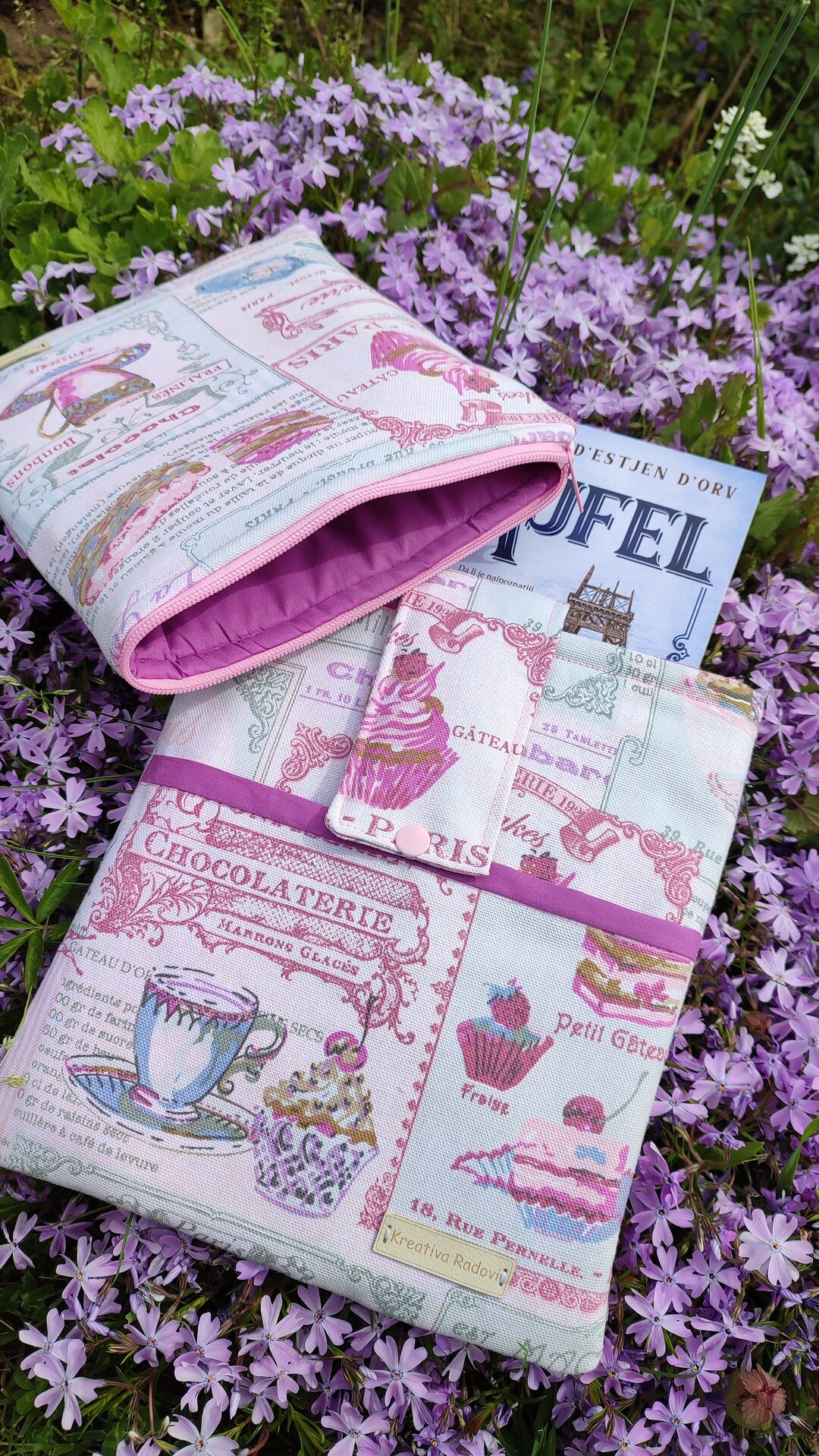 Zipped Book Pouch, Book Sleeve, Booksleeve With Pocket, Book Bag, Book ...