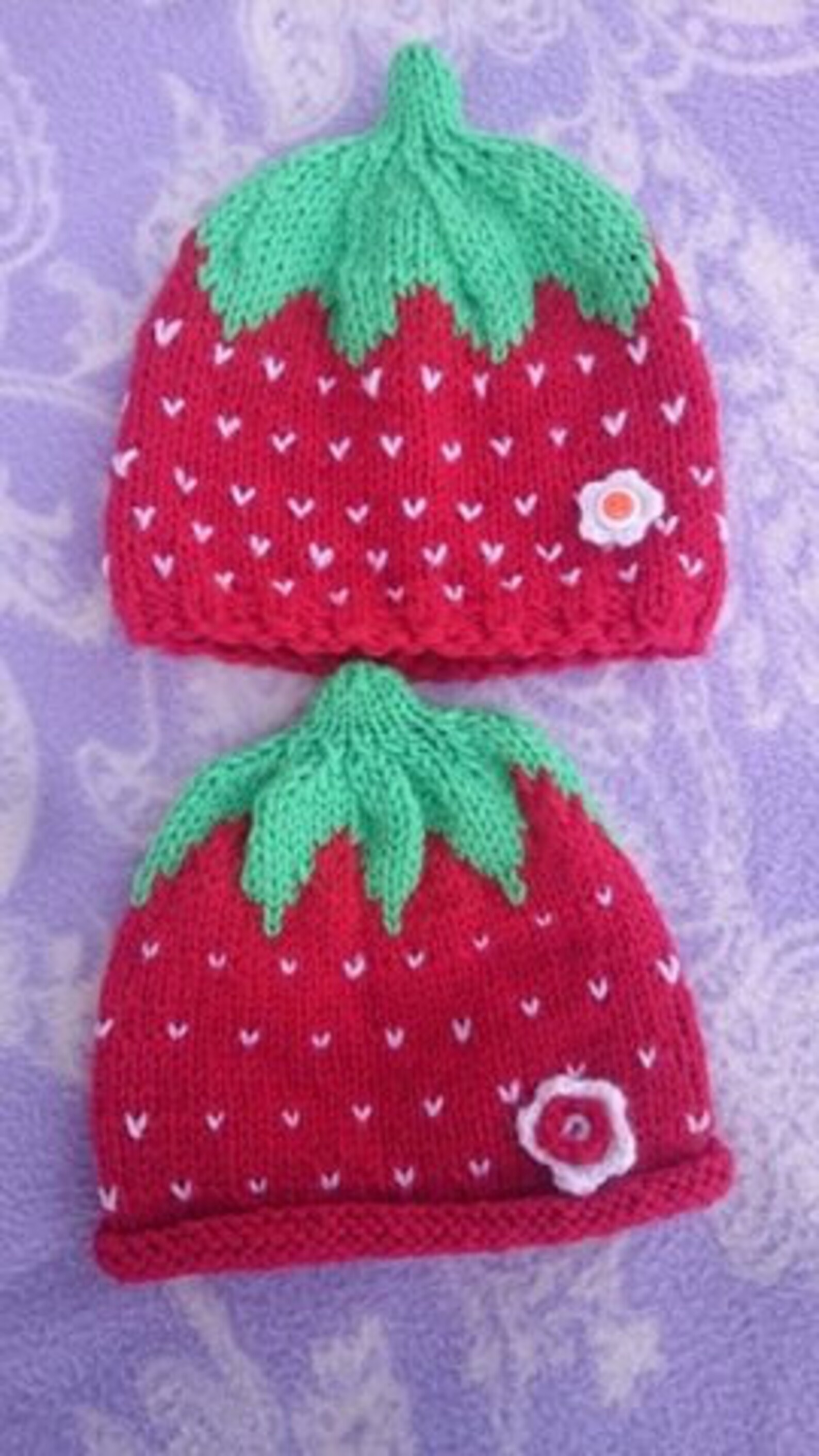 Knitted Strawberry Fruit Hat Hand Knit Ha Strawberry | Etsy